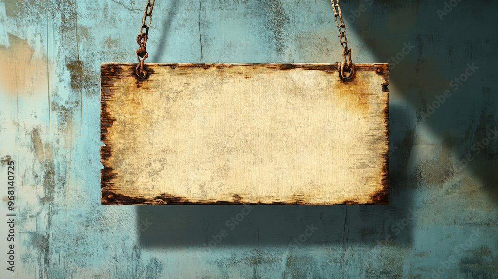 A vintage blank sign with a shadow, ready for your text or design. This ...