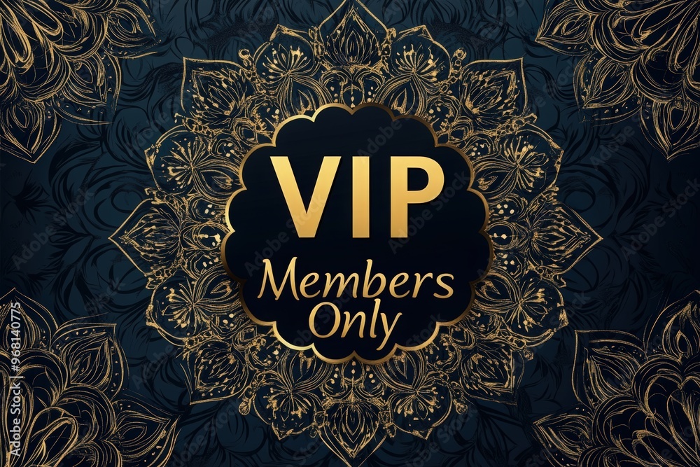 luxury background with golden text VIP members only diamond grid, and crown. black wallpaper ...