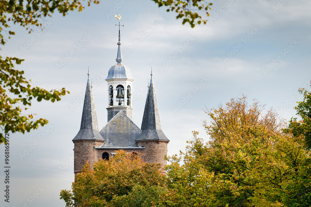 Brick Gatehouse of Zuidhavenpoort city gate of Zierikzee with the ...