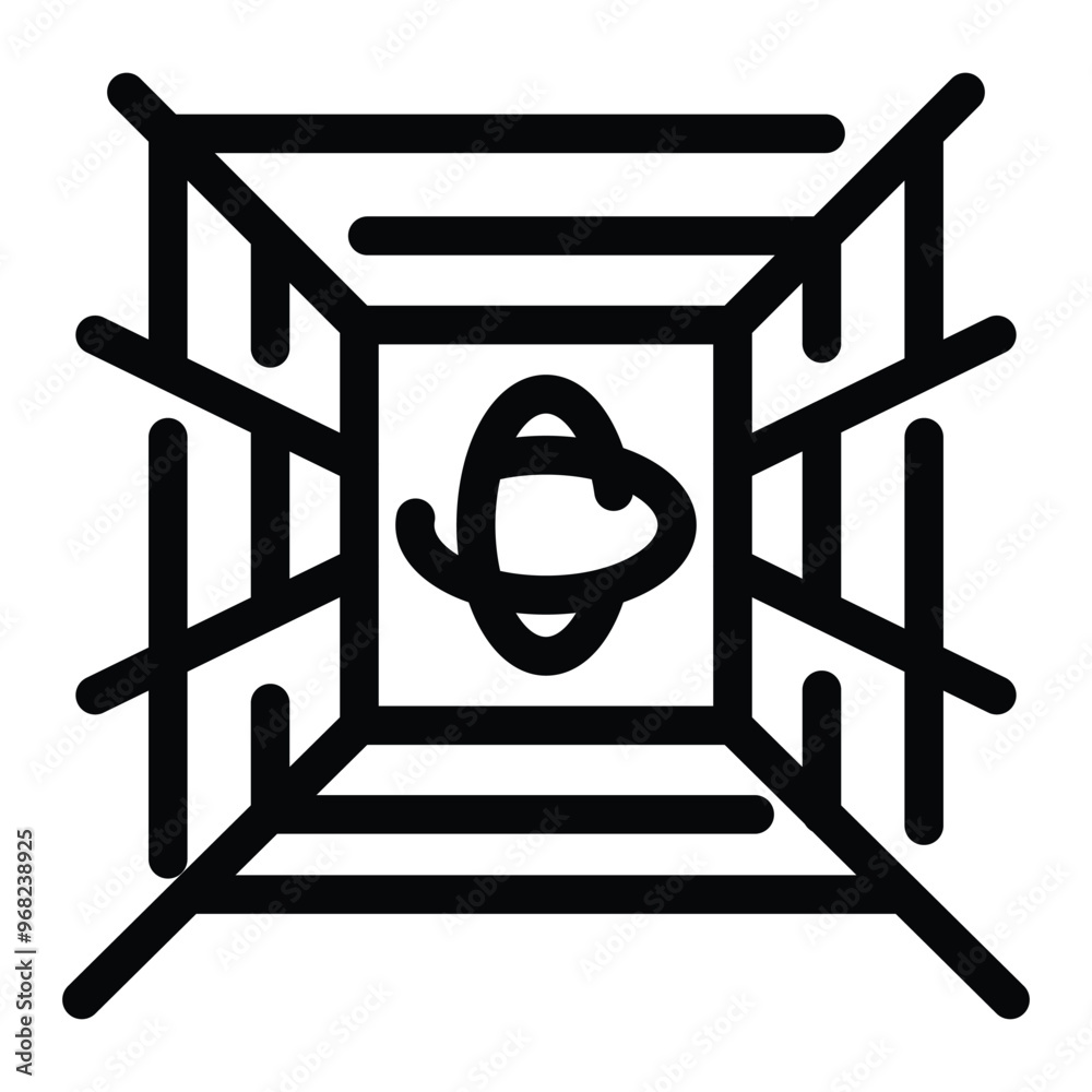 Spatial Interaction Icon. Represents 3D space interaction using an ...