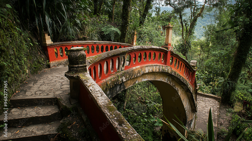 Curved Ramp with Railing in Xilitla Style Architecture Stock Photo ...