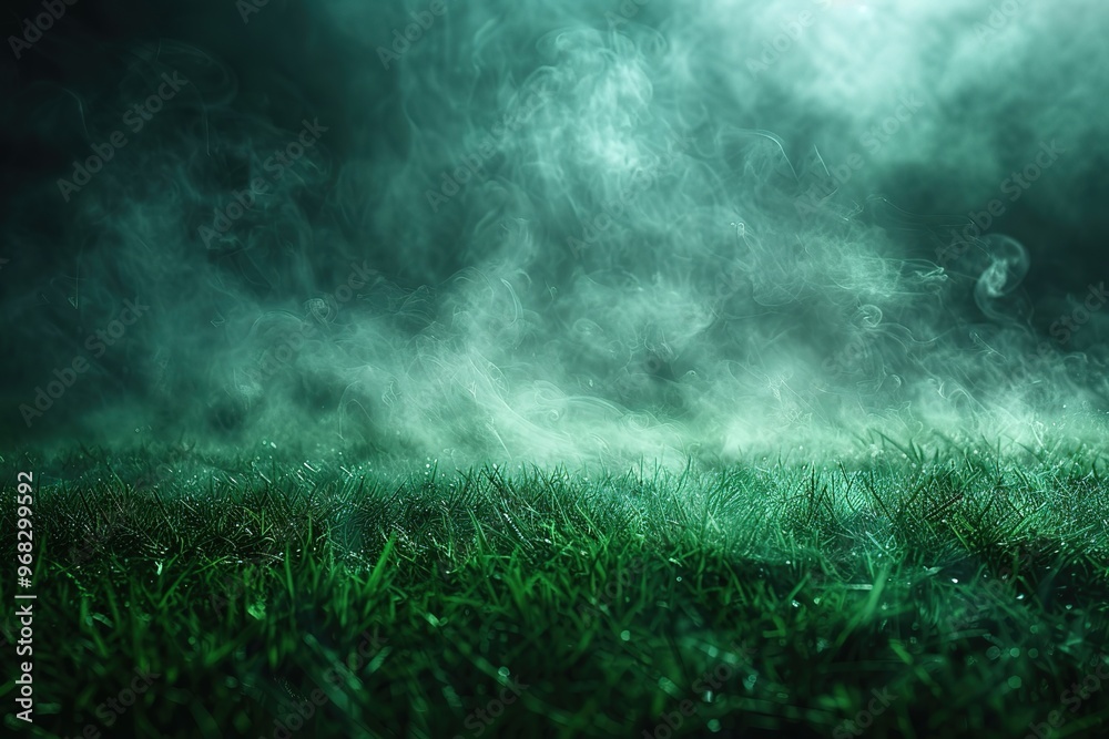 Smoke green background dark ground light smell toxic black bad fog ...