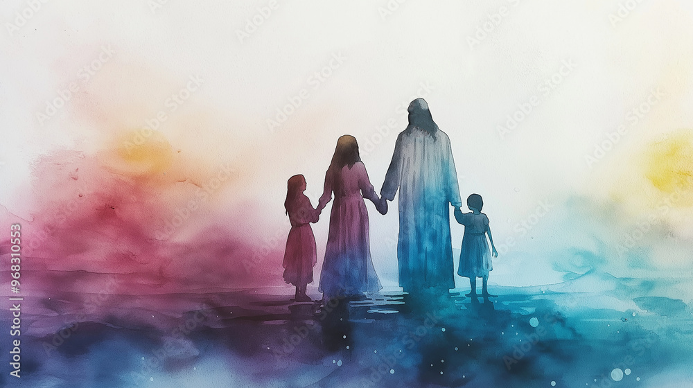 An illustration of Jesus Christ in watercolor art beautifully conveys ...