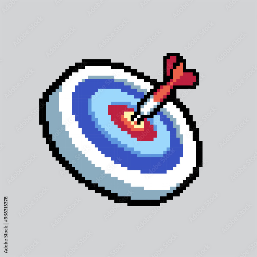 Pixel art illustration Darts. Pixelated Arrow Target. Darts Arrow ...