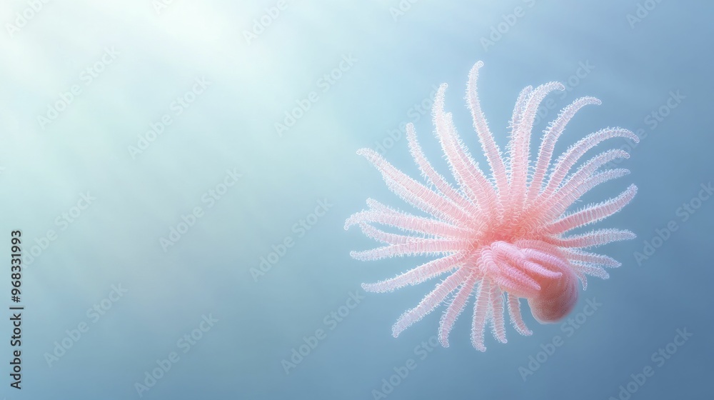 The Crinoid Sea Lily sways gracefully amidst the tranquil currents of ...