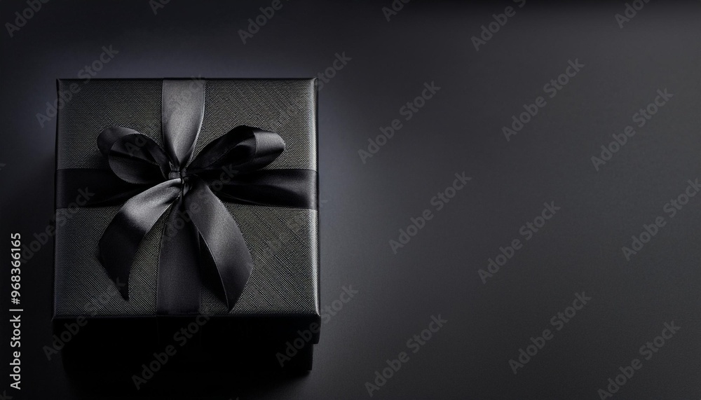 elegant black gift box with a sleek ribbon exudes luxury and mystery ...