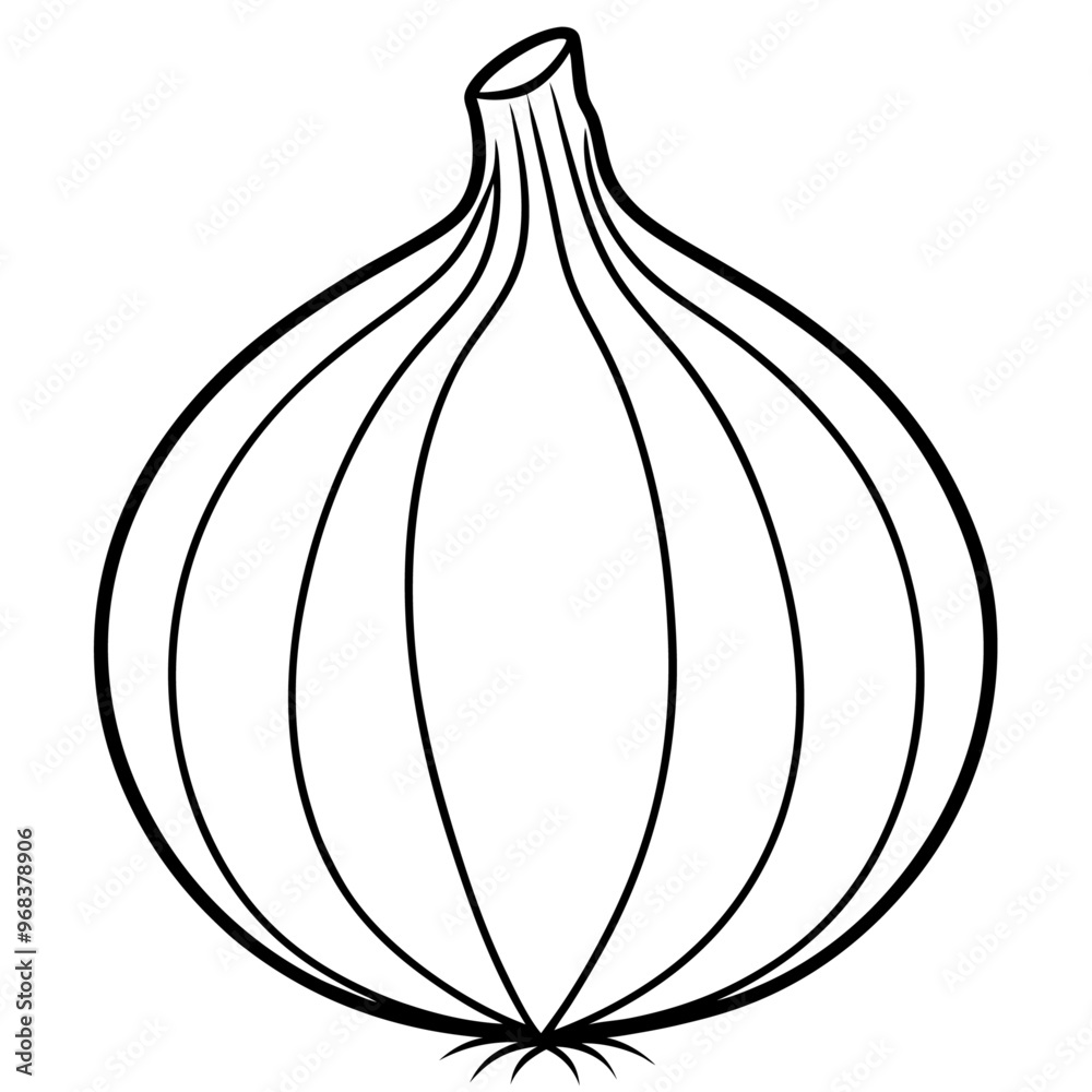 onions vegetable outline coloring book page line art illustration ...