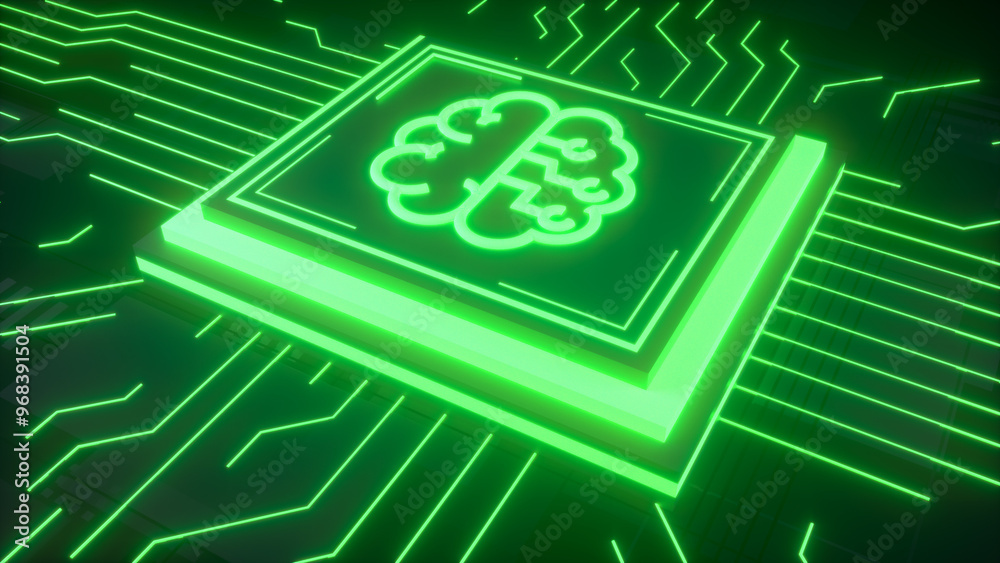 High-Tech Neon Circuit Line Design Element in 4K Resolution Stock ...