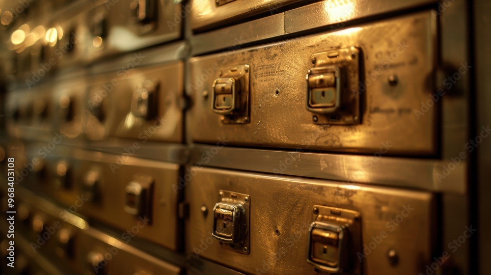 Safe Deposit Boxes: Metal, lockable containers for customers to rent ...