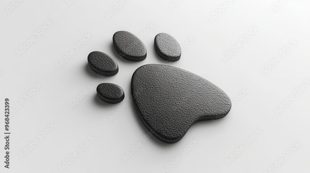 Simple paw print outline on a white background, bold and clean Stock ...