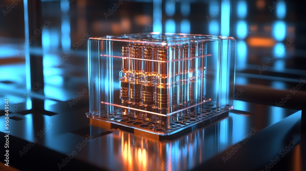 62. A conceptual model of a quantum computer with qubits Stock Photo ...