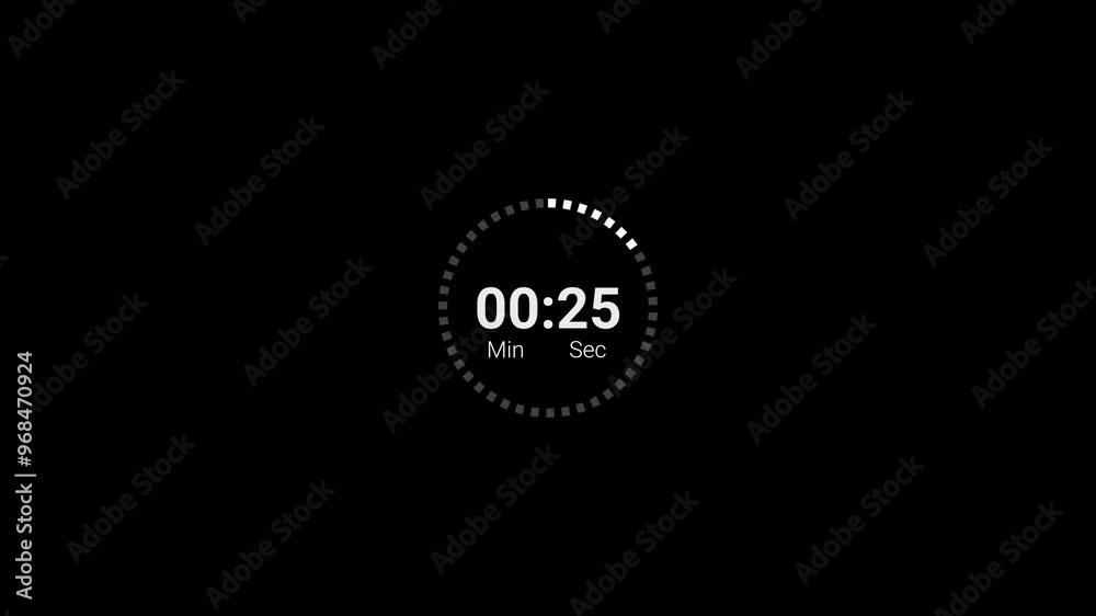 Circle countdown timer thirty seconds animation from 30 to 0 seconds on ...