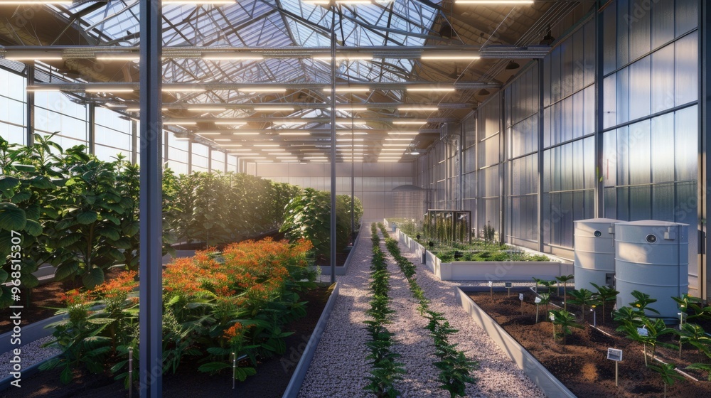 Photo & Art Print High tec greenhouse complex with automated climate ...