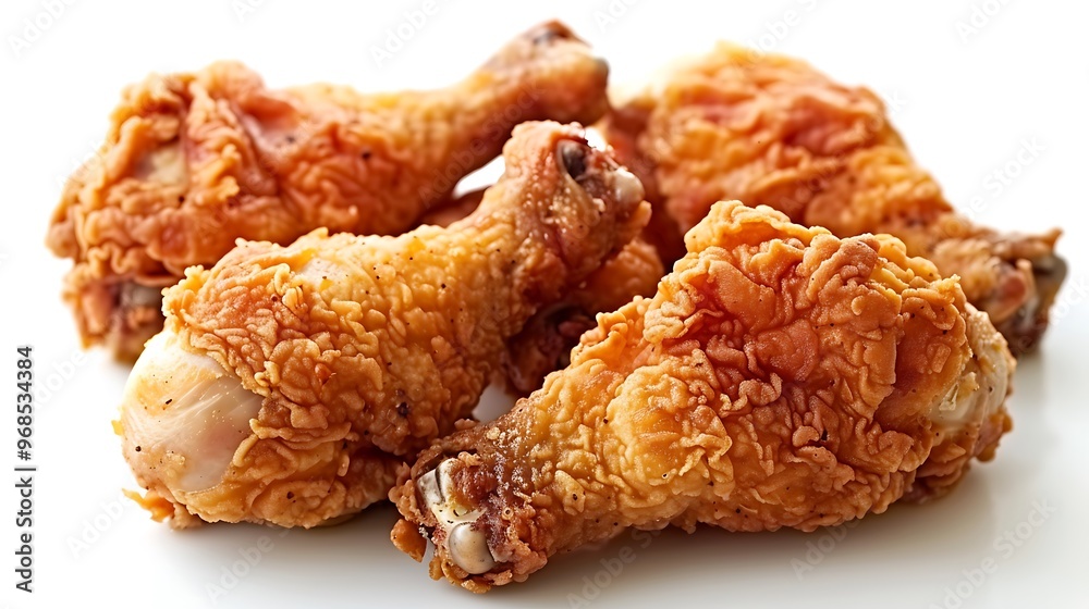 Crispy fried chicken, golden and juicy, no shadows The chicken is the ...