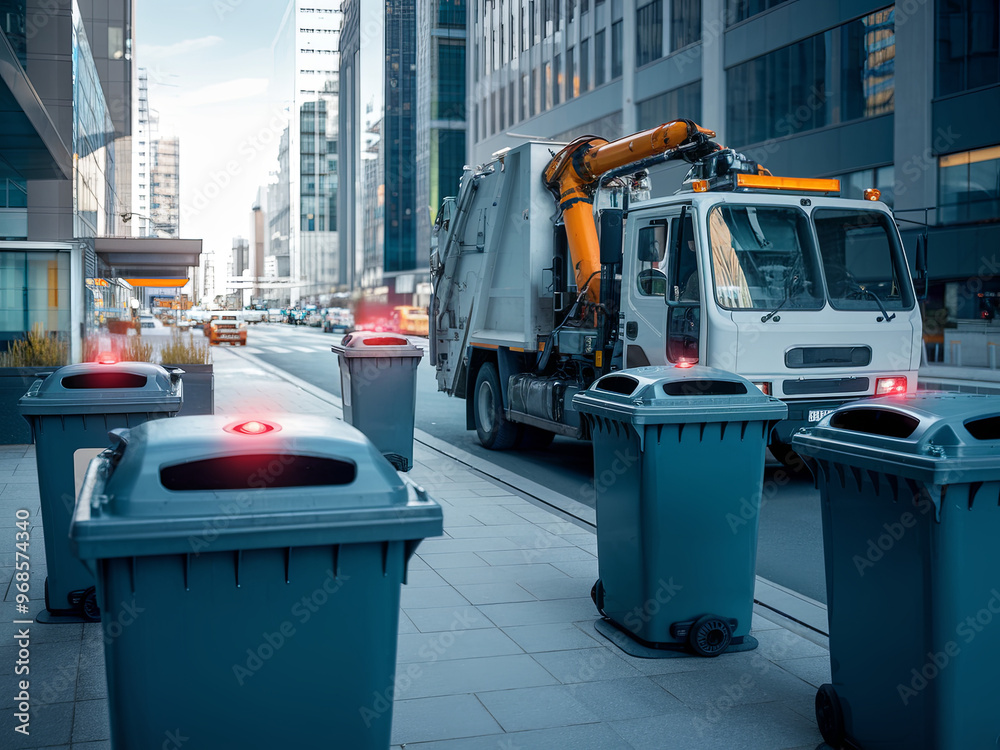 Smart waste management systems using IoT sensors Stock Photo | Adobe Stock