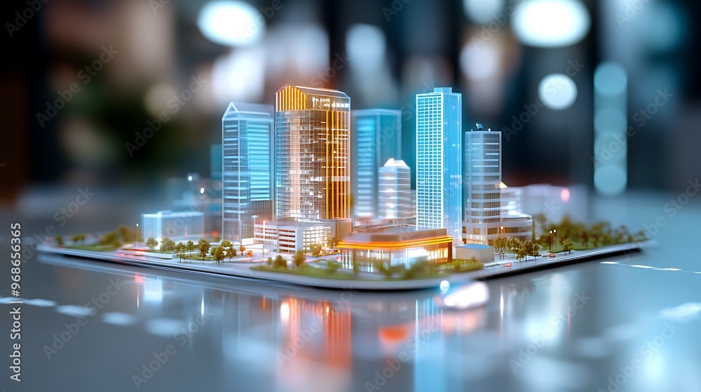 Holographic city planning agency offering virtual urban development ...