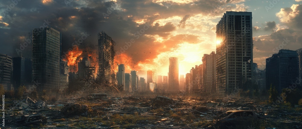 Global social collapse featuring widespread chaos, societal breakdown ...