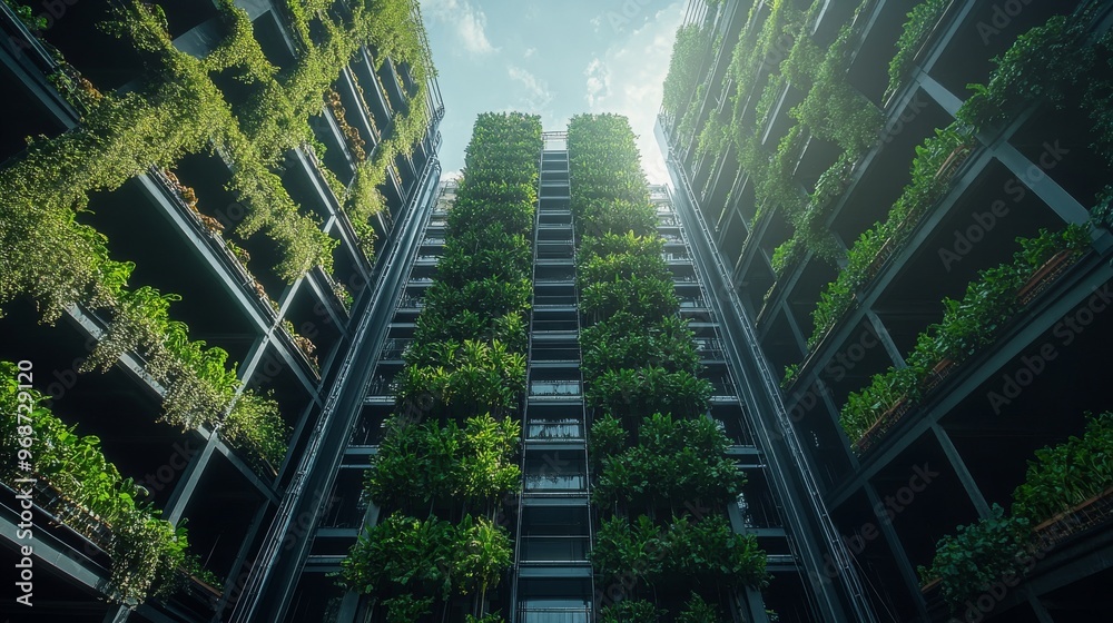 AI-controlled urban farming systems growing food vertically in ...