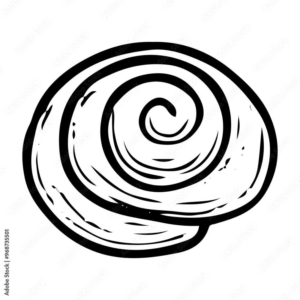 Bun curl hand drawn doodle. Baked pie. Bakery. Sweet food. Homemade ...