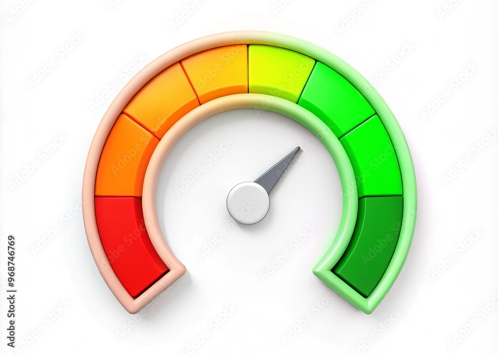 A circular progress indicator with an arrow shape shifts from green to ...