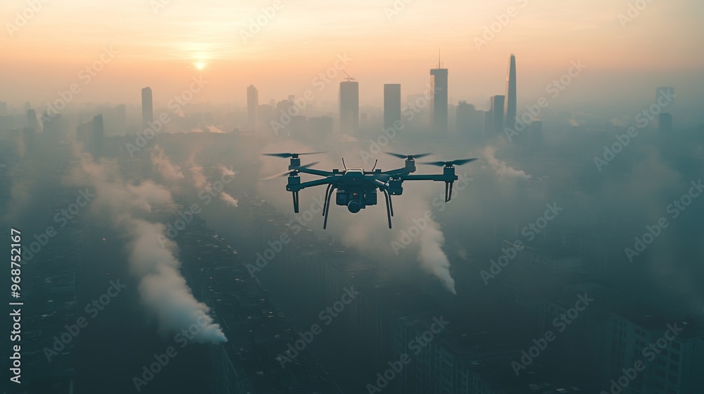 AI-powered environmental drones monitoring air quality and pollution ...