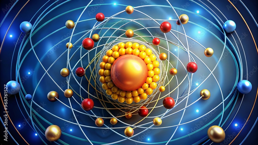 Colorful illustration of atoms with sulfur at center, surrounded by ...
