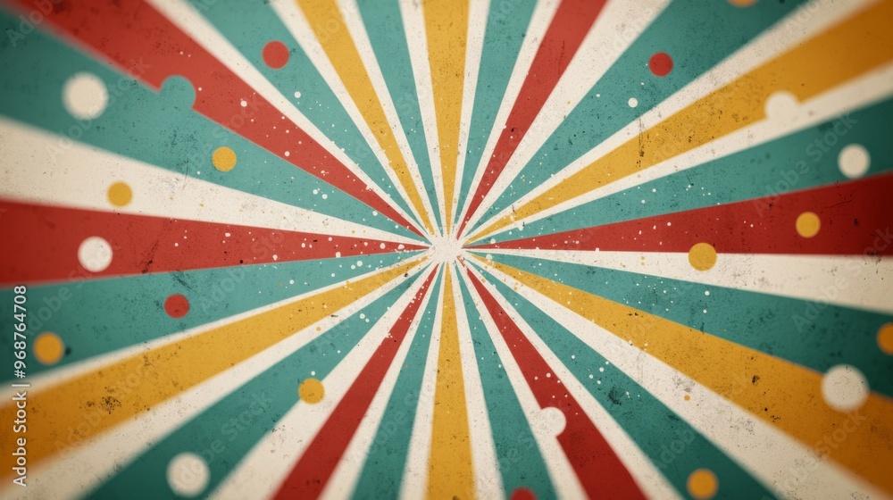 Vibrant Vintage Pop Art Animation, dynamic radial rays and dot patterns ...