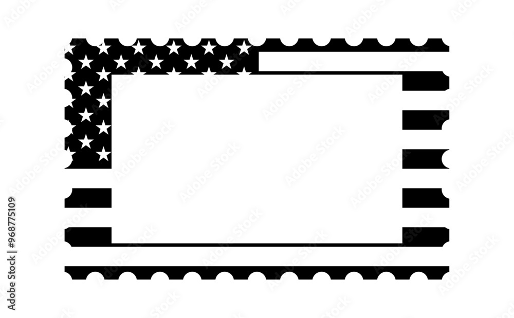 Vintage style black american flag frame border vector graphic design ...