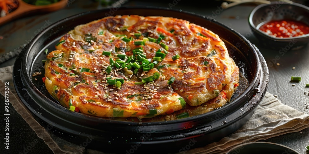 Korean Chive Pancake Buchujeon A traditional Korean pancake made with ...