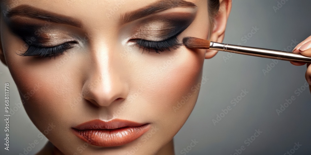 The woman's left eye is a canvas of eyeshadow hues, layered with ...