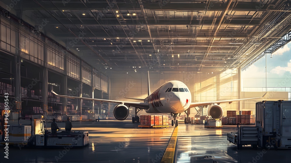 5. A logistics team coordinating shipments at a large air cargo hub ...