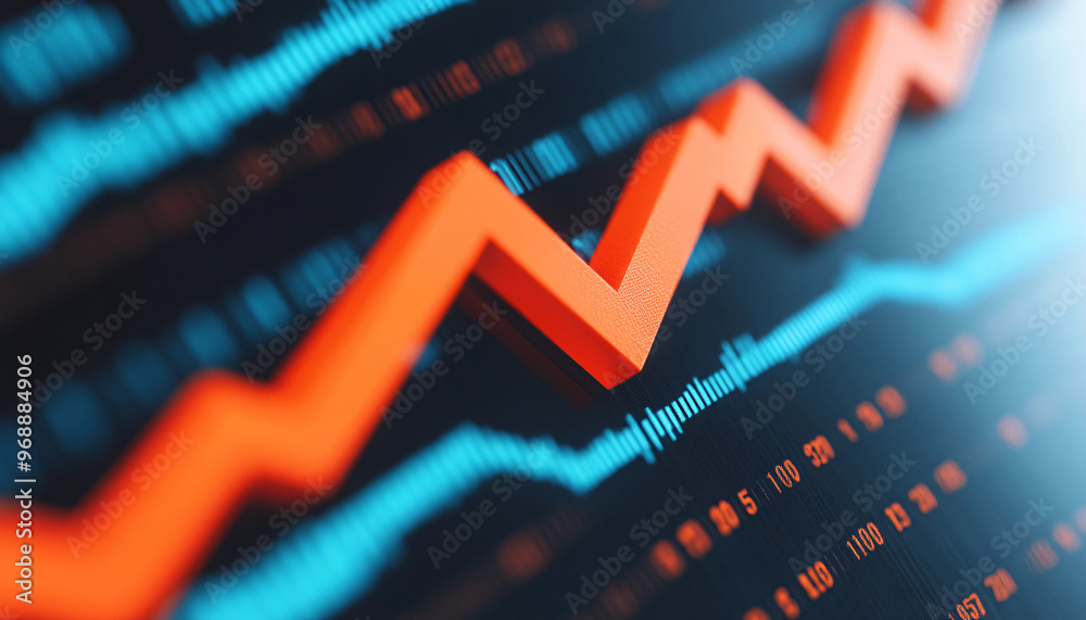 Dynamic stock market graph showing an upward trend, highlighting ...