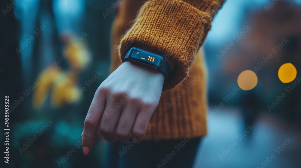 AI-powered wearable stress management devices: A person wearing a ...