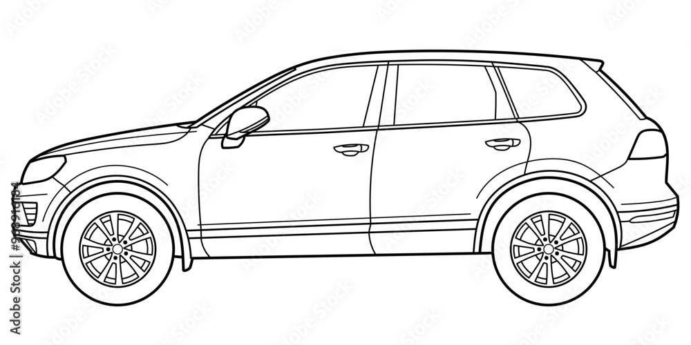 Ivano-Frankivsk, Ukraine - 07 July 2024: Outline drawing of a ...