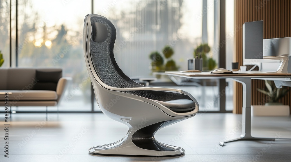 AI-enhanced smart furniture adapting to user posture: Futuristic office ...