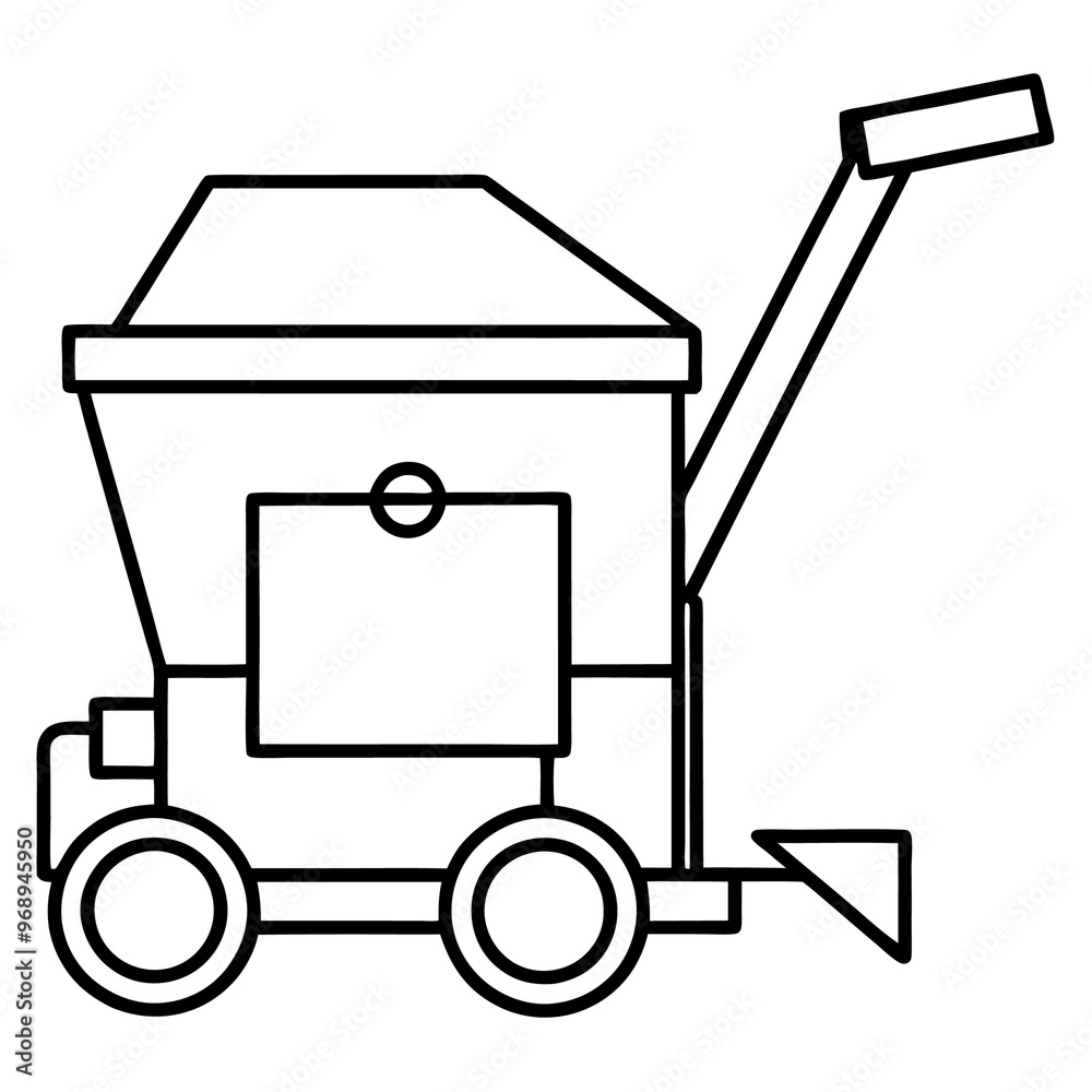 Fotografía chip spreader machine outline coloring book page line art ...