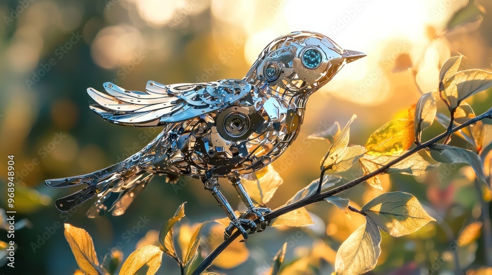 Harmony of Technology and Nature: Robotic Bird with Glimmering Wings ...