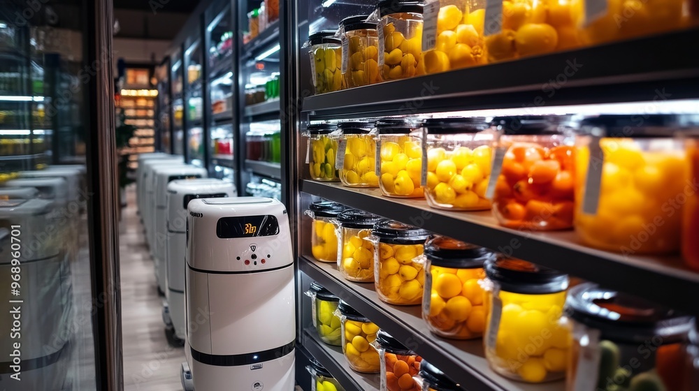 Autonomous AI-driven grocery store systems restocking shelves in real ... Autonomous AI-driven grocery store systems restocking shelves in real ...
