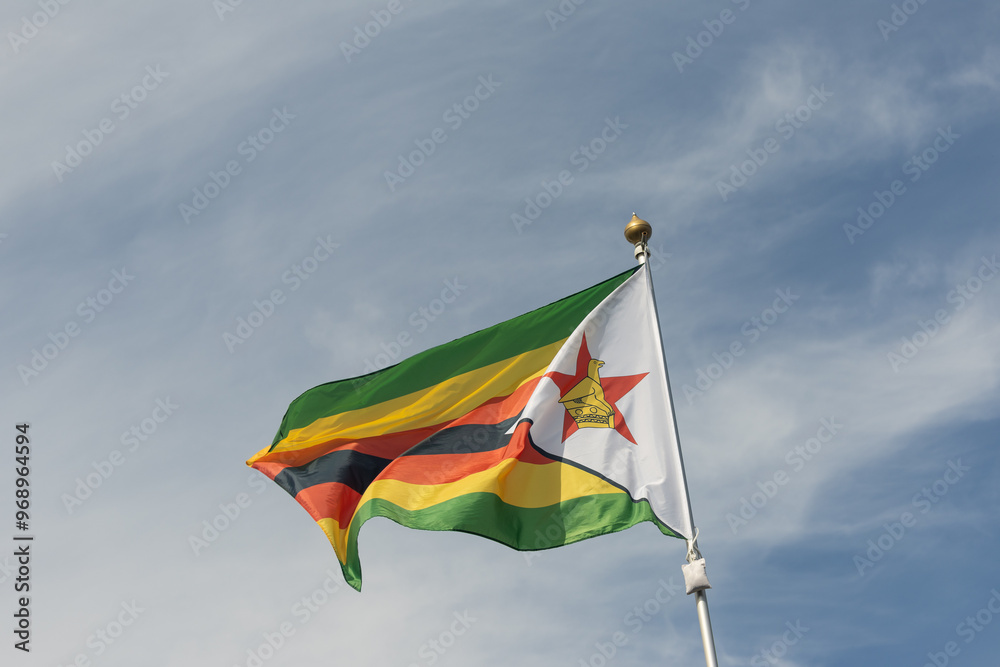 Flag of Zimbabwe, Zimbabwe, national symbol of Zimbabwe. Flag of ...