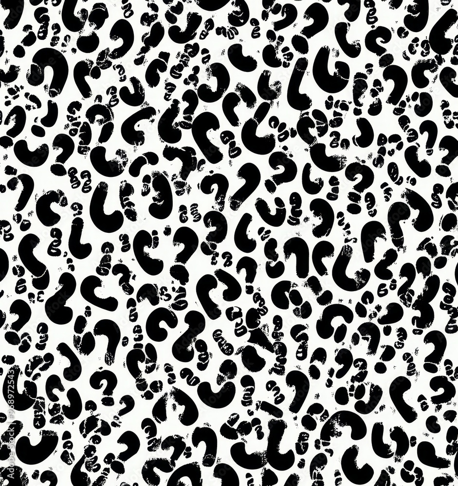 Printed black question marks with a transparent background lend a ...