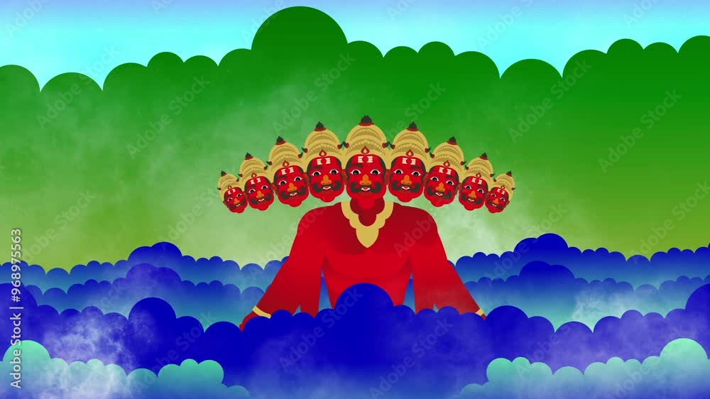 Video illustration of Ravana, Lord Ram ,Happy Dussehra Sale social ...