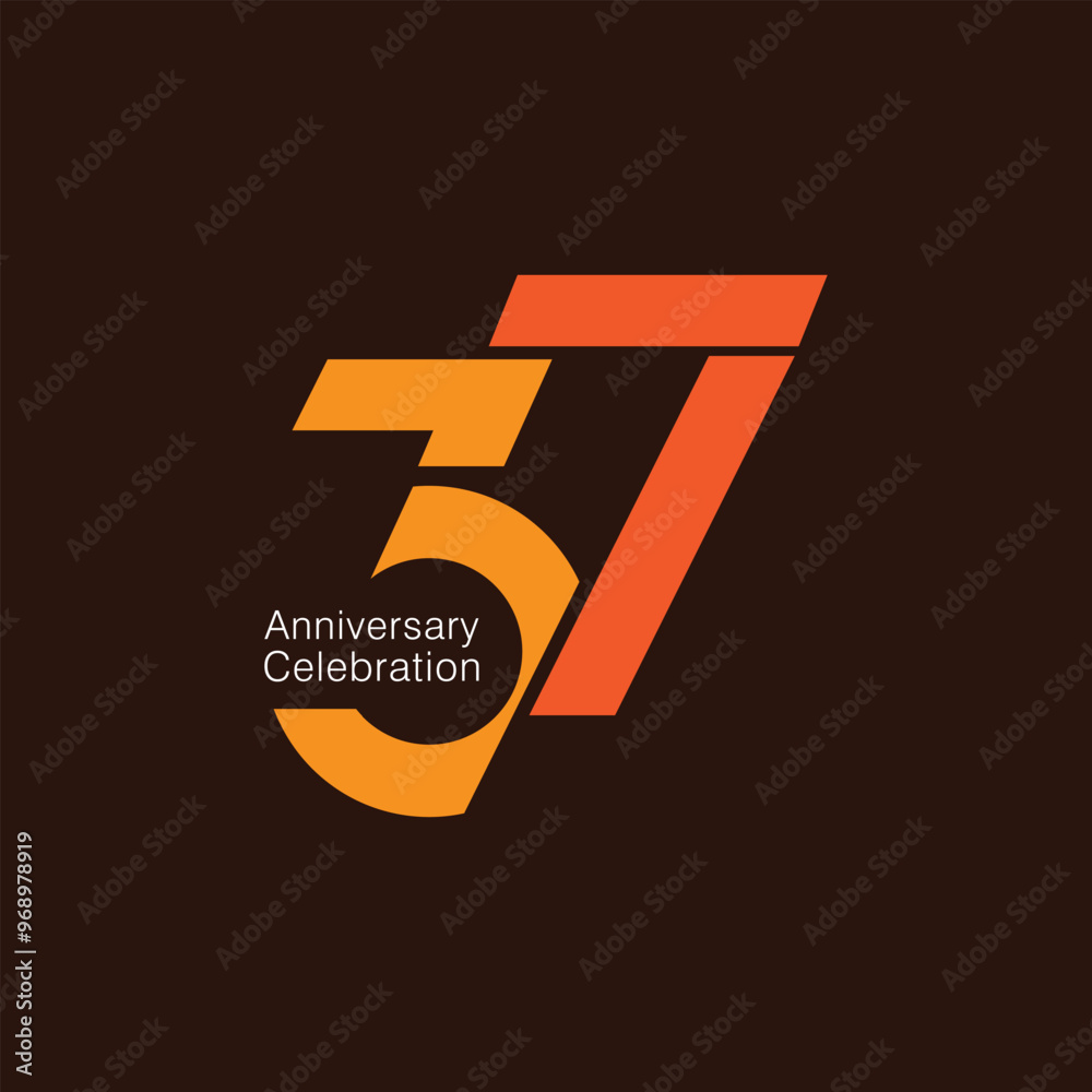 37, 37th Anniversary Logo, Vector Template Design element for a ...