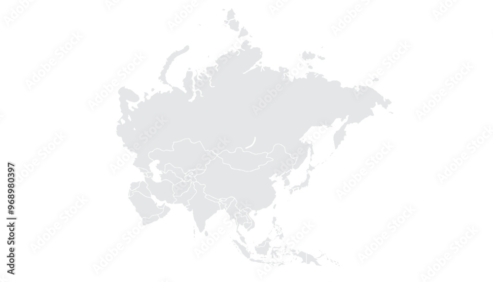 Illustration of a Colored map of Asia.Asia map on white background ...