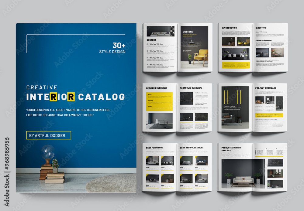 Interior Catalog Template Layout Stock Template | Adobe Stock