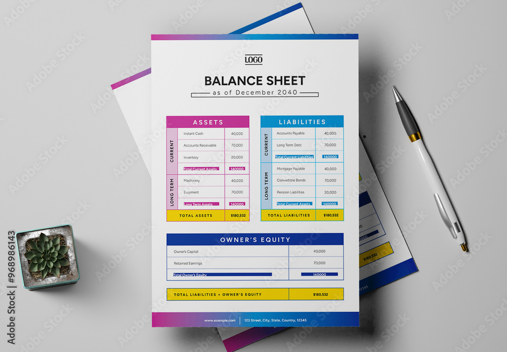 Multipurpose Balance Sheet Layout Stock Template | Adobe Stock