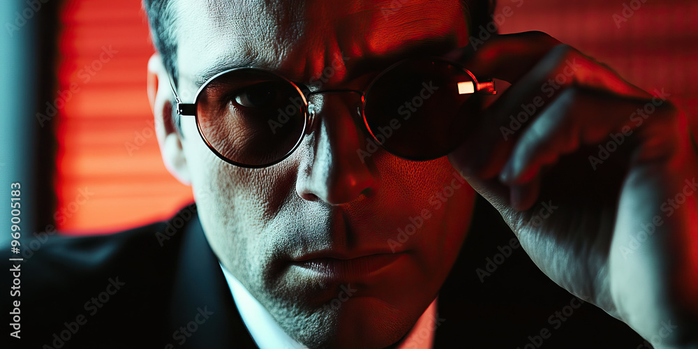 Organized Crime Crackdown: An FBI agent, clad in wiretaps, surveilling ...