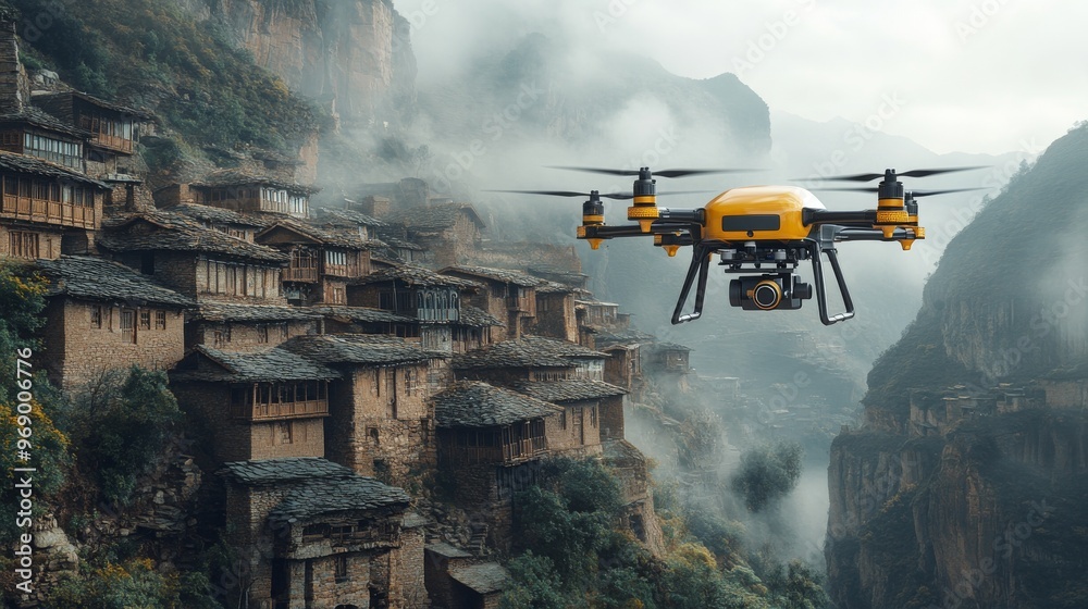 Autonomous AI-guided drones delivering parcels to remote mountain ...