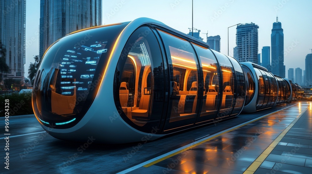 Futuristic AI-powered public transport that adapts routes in real-time ...