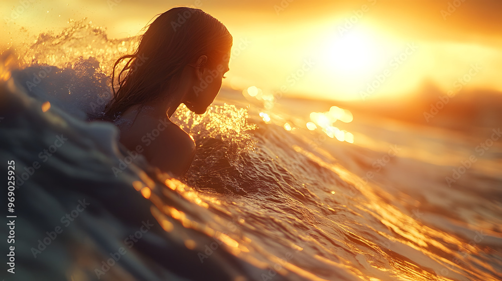 High-Definition Image of a Sea Nymph Emerging from the Ocean Waves with ...