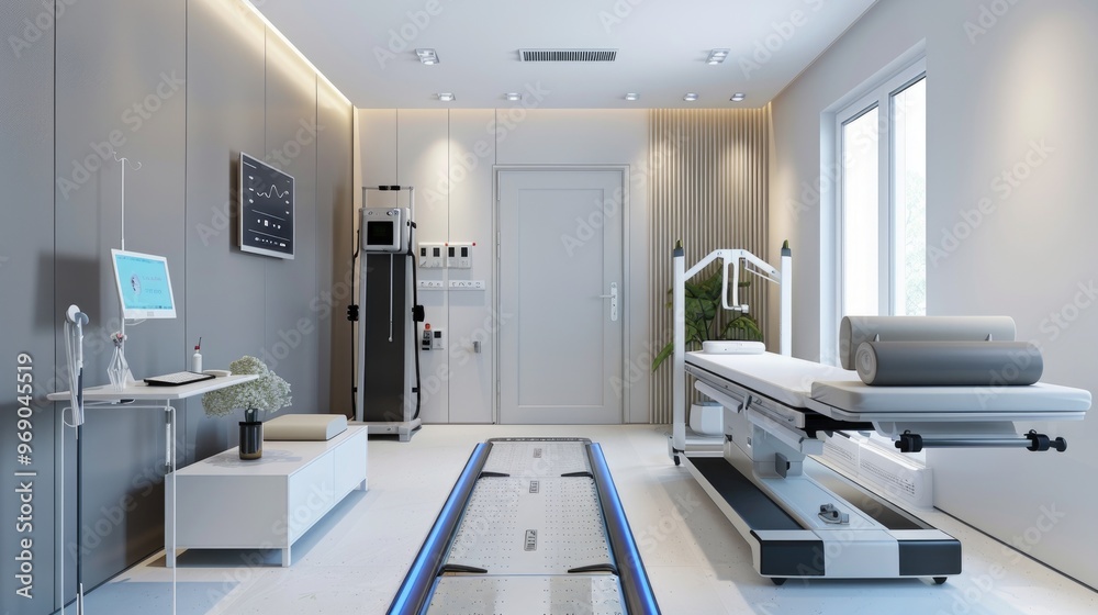 Minimalist home functional aging assessment room with gait analysis ...